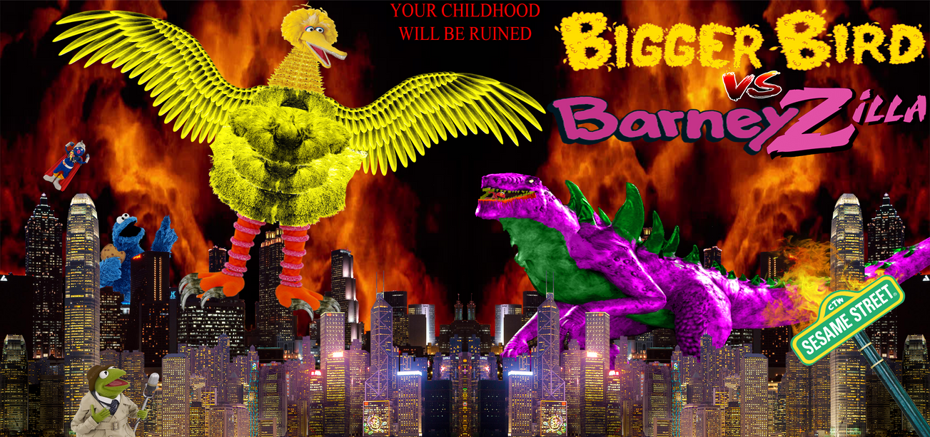 Bigger Bird vs Barneyzilla by Tomzilladoesartsorta on DeviantArt