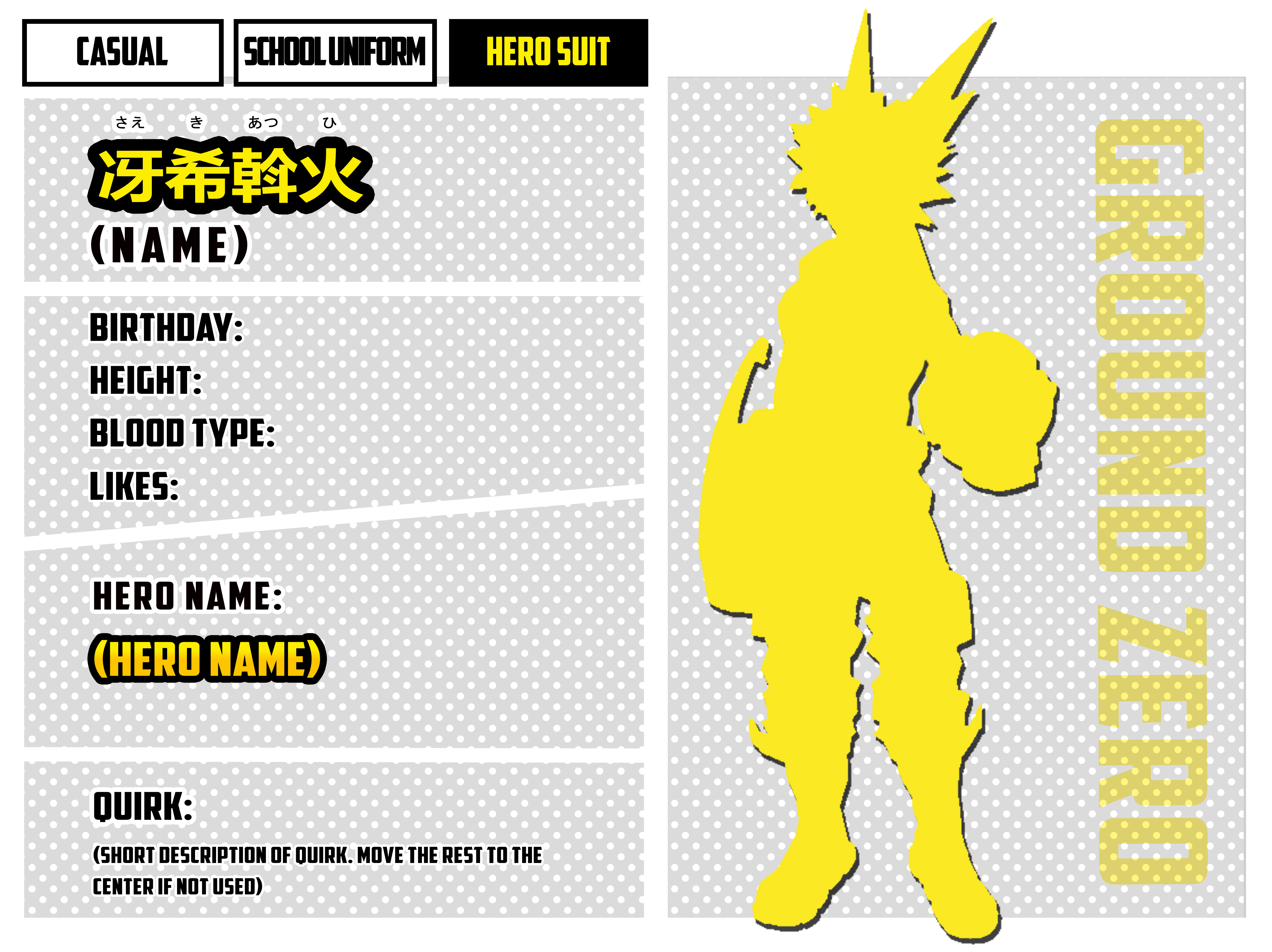 My Hero Academia Oc Template Deviantart