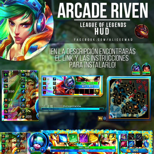 League of Legends HUD - Arcade Riven by AliceeMad on DeviantArt