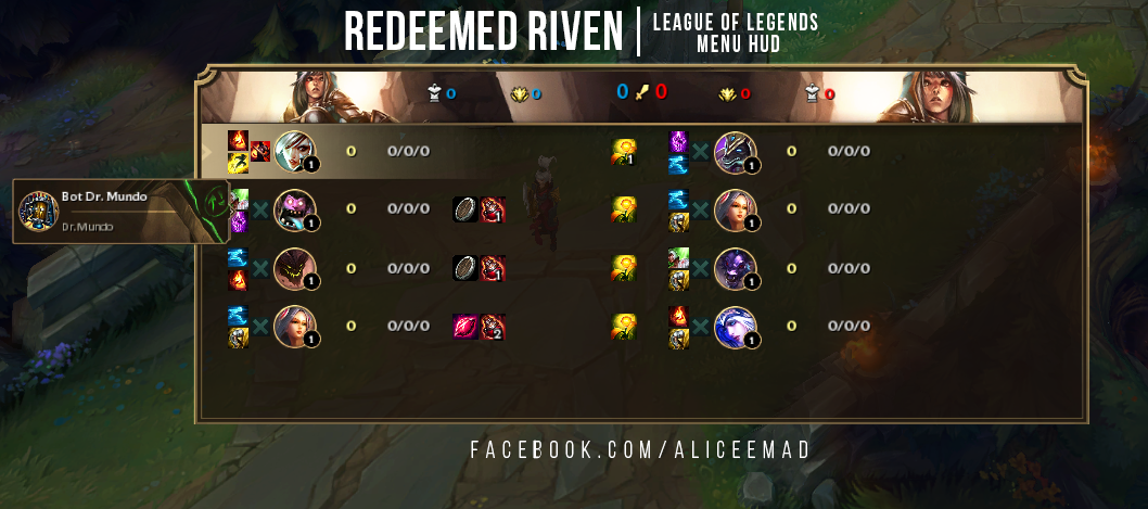 League of Legends Menu HUD - Redeemed Riven by AliceeMad on DeviantArt