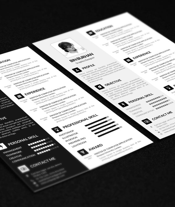 Freebie Resume template with CV by uniquegraph on DeviantArt