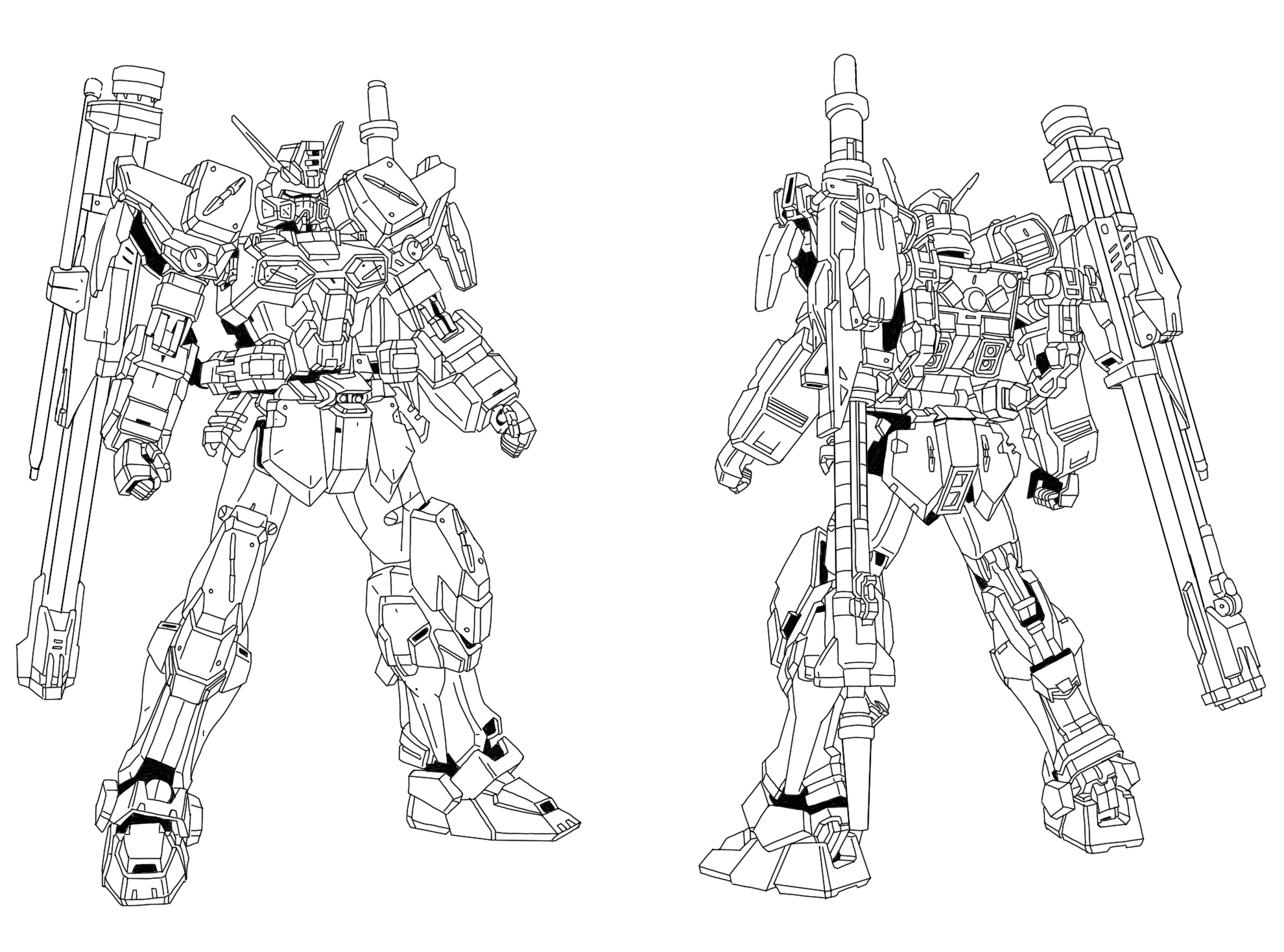MG Buster Gundam Lineart by CommanderAlpha on DeviantArt