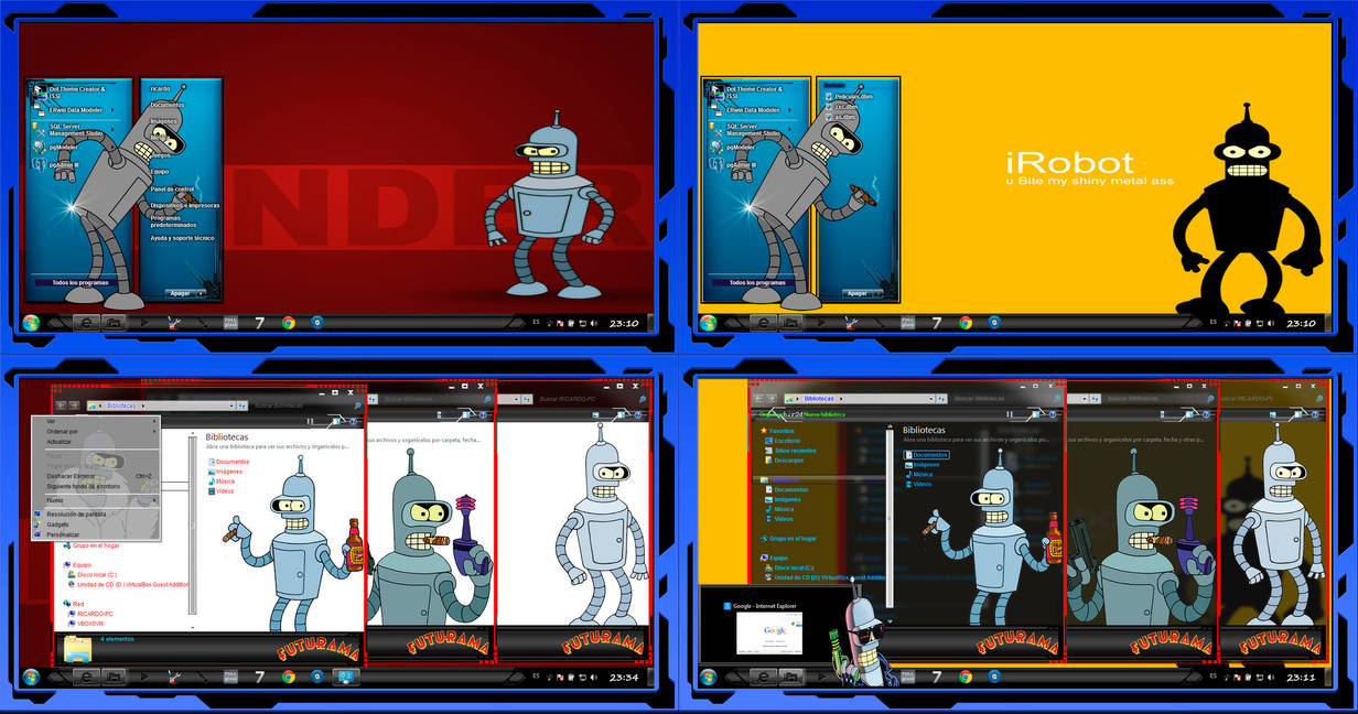Thema windows7 Bender by bir2d on DeviantArt