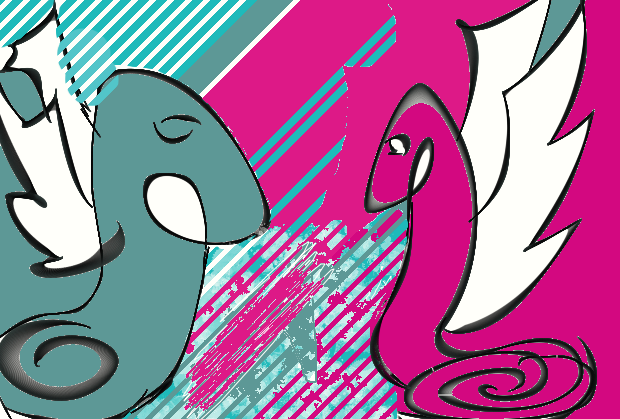 Pink vs blue by Mockingbird1238 on DeviantArt