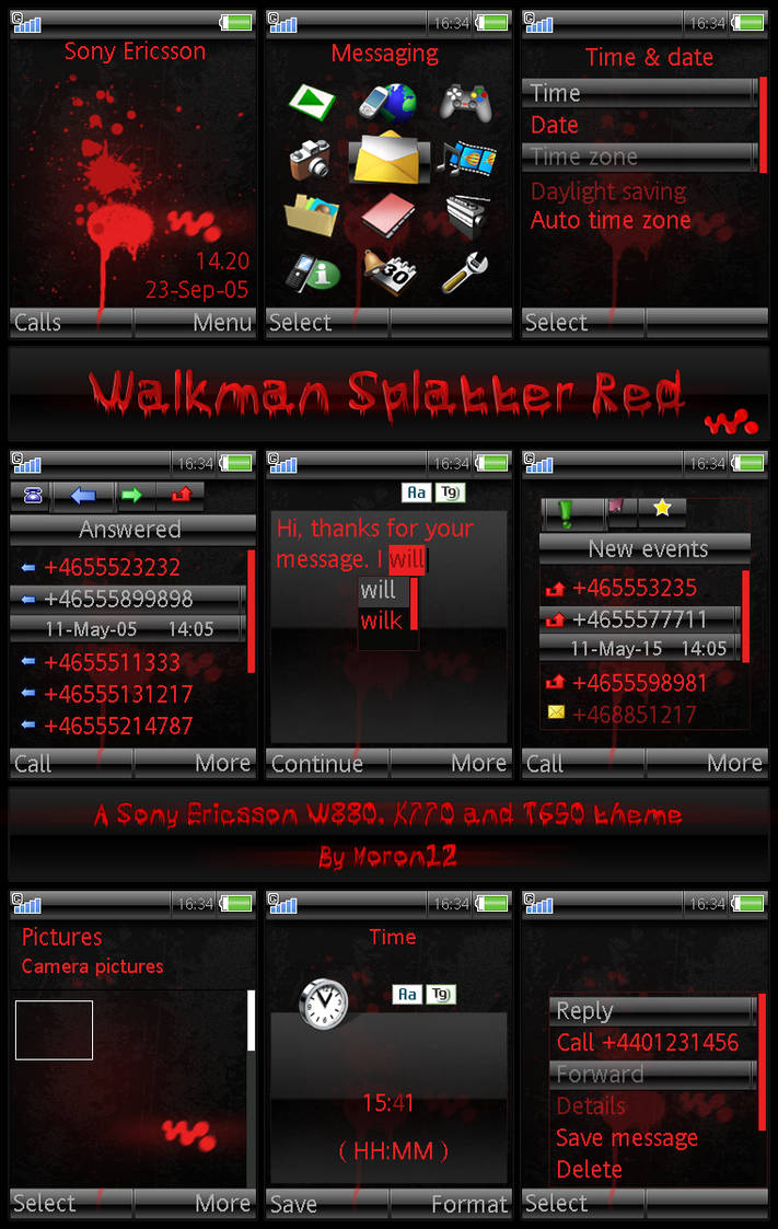 Walkman Splatter Red - W880 by moron12 on DeviantArt