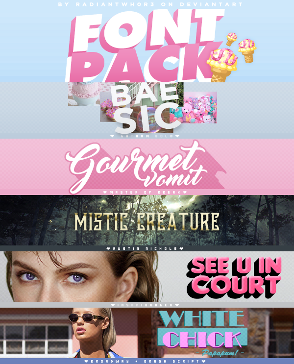 Font Pack // II by RADIANTWH0R3 on DeviantArt