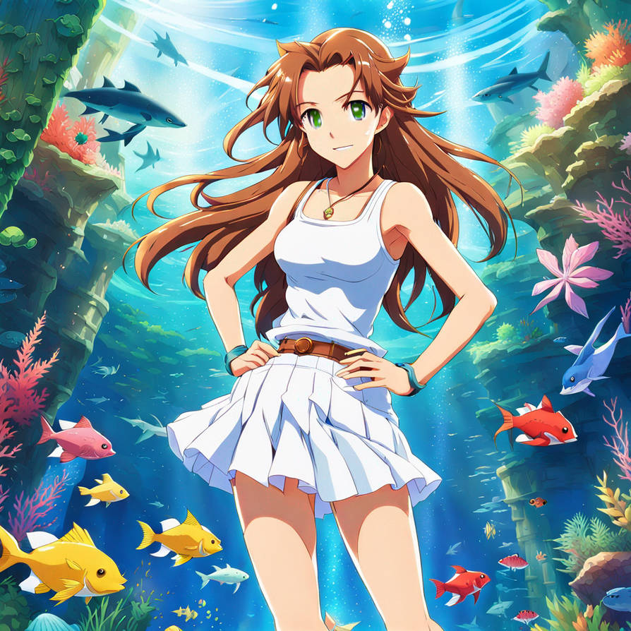 Aerith at the Aquarium, Part II by Hippo-and-Friends on DeviantArt