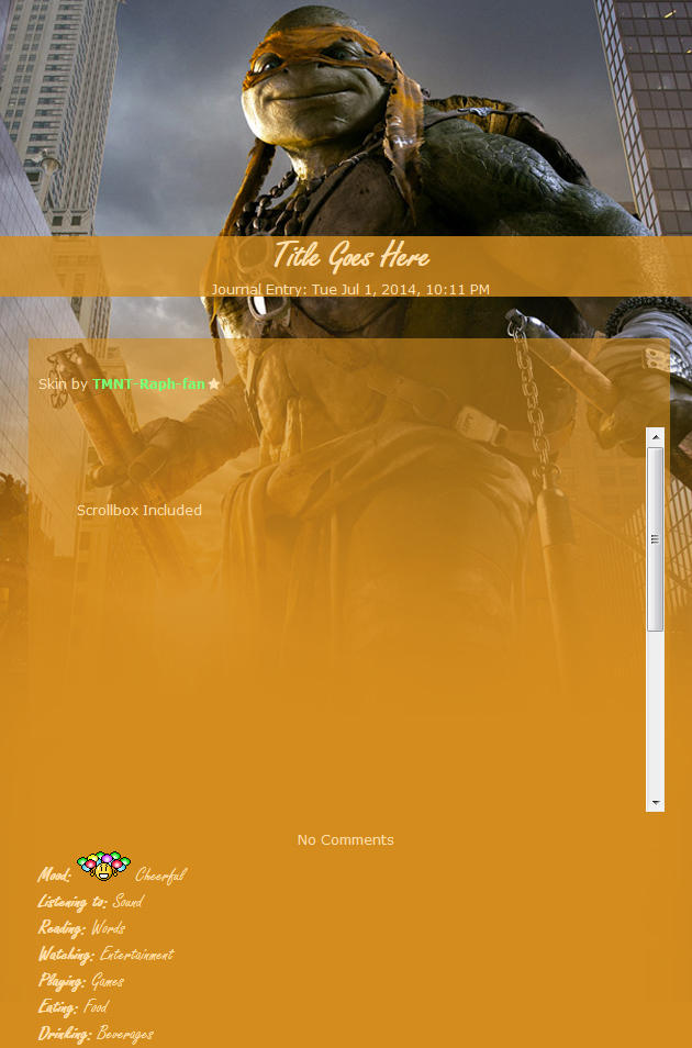 TMNT 2014 Mikey Journal Skin by TMNT-Raph-fan on DeviantArt