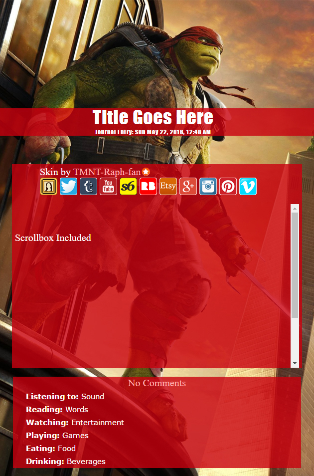 Journal Skin: TMNT OotS Poster - Raph by TMNT-Raph-fan on DeviantArt