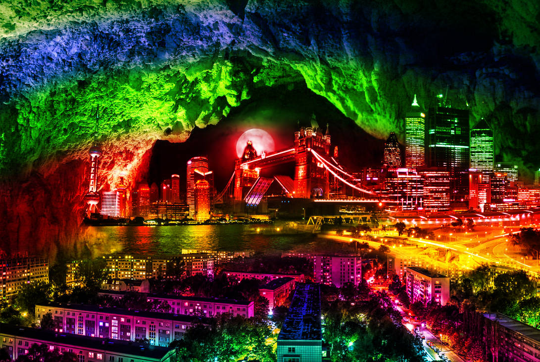Rainbow cave by MySpontaniousArt on DeviantArt
