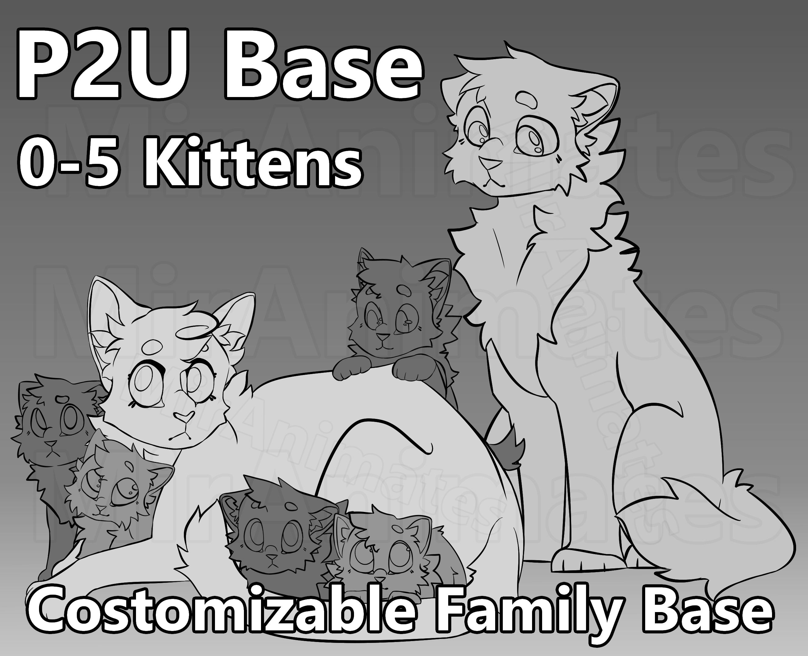 Family Cat Base P2U Lineart by MirAnimates on DeviantArt