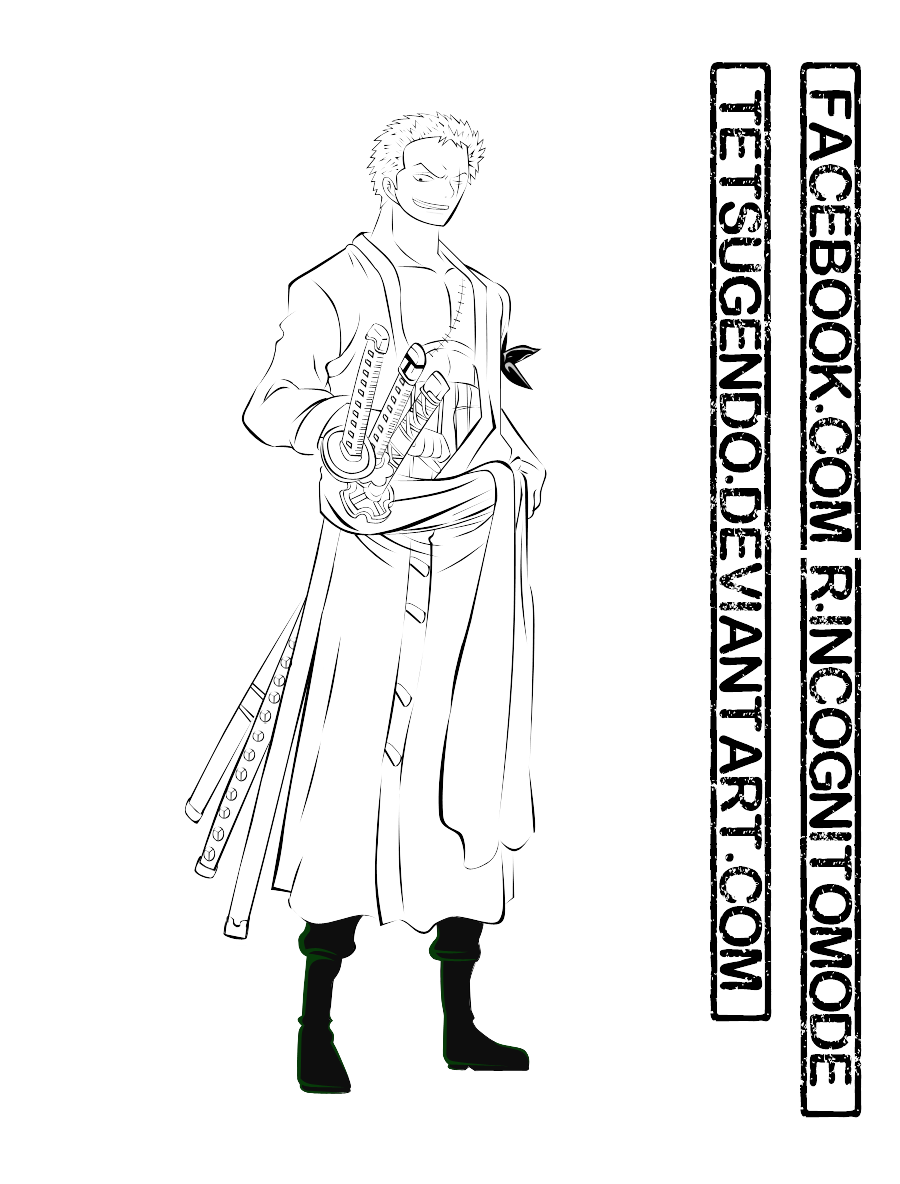 Roronoa Zoro [Line Art] by Tetsugendo on DeviantArt