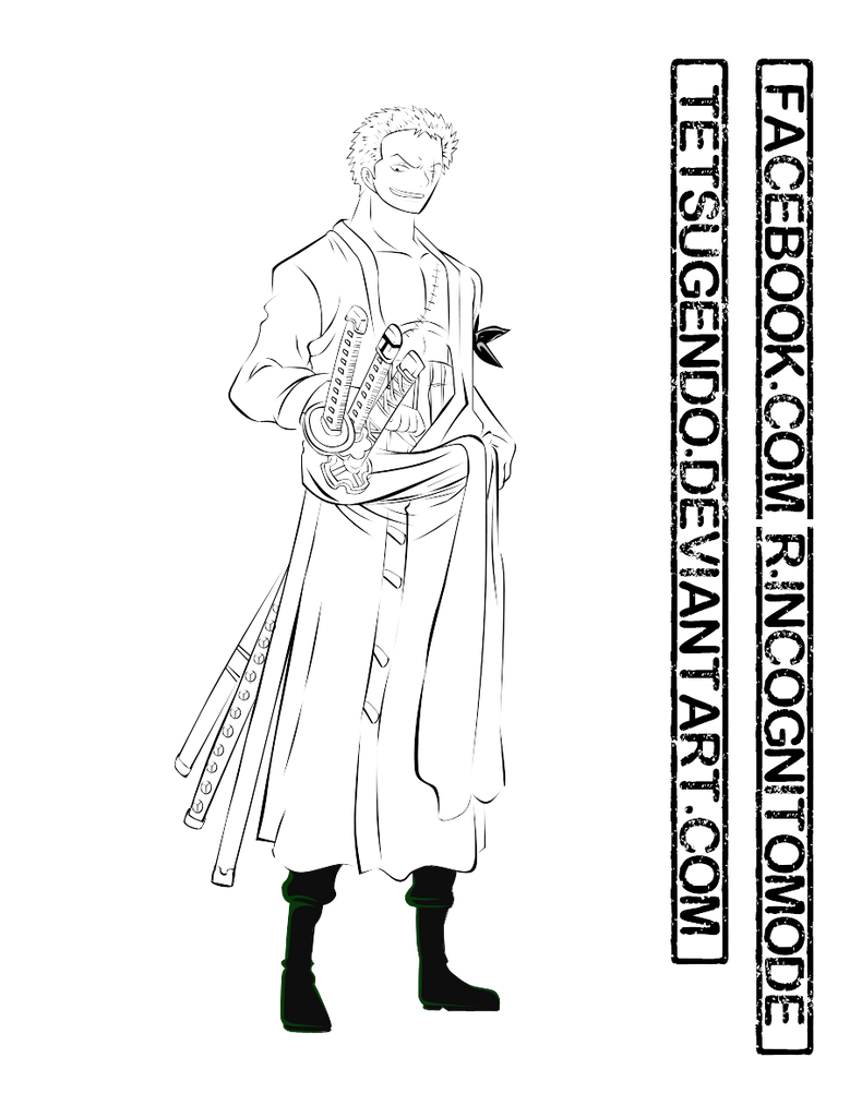 Roronoa Zoro [Line Art] by Tetsugendo on DeviantArt