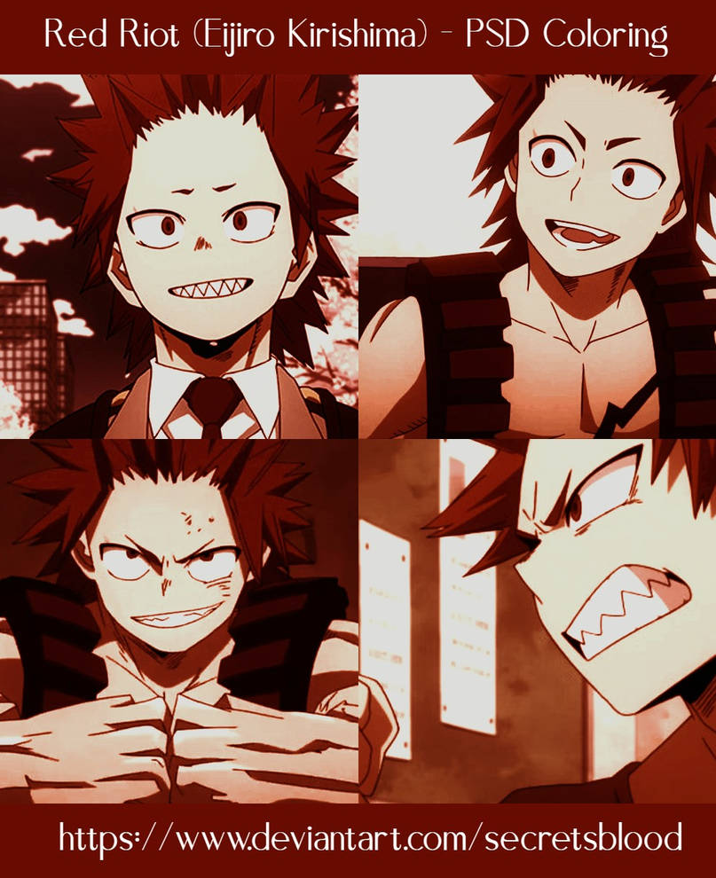 Eijiro Kirishima Red Riot PSD Coloring by secretsblood on DeviantArt