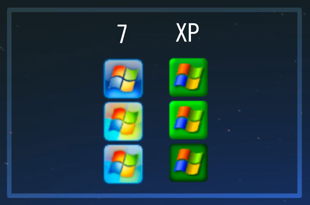 Square Windows 7 and XP start buttons for Start11 by genofan20 on DeviantArt