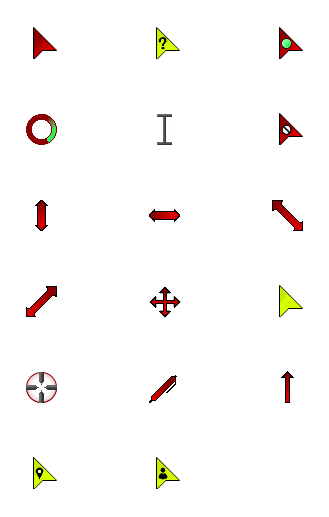 Colourful Red Future Cursor set by pointyball on DeviantArt