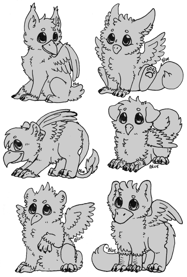 Six Free Gryphons Linearts by Blusagi on DeviantArt