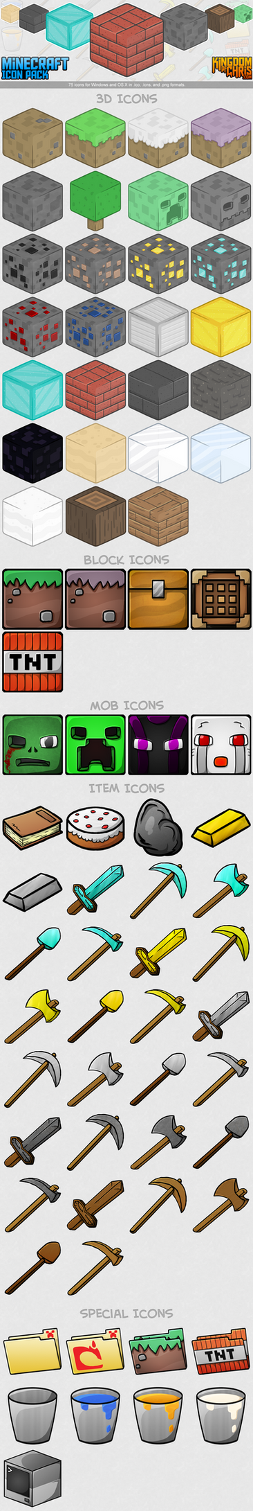 MineCraft Icon Pack 1.4 by ChrisL21 on DeviantArt