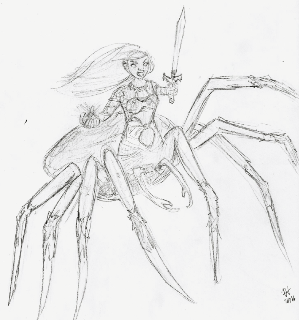 Drider Sketch by random-art816 on DeviantArt