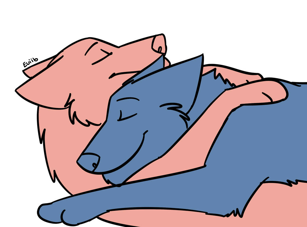 wolf cuddle lineart by Euiib on DeviantArt