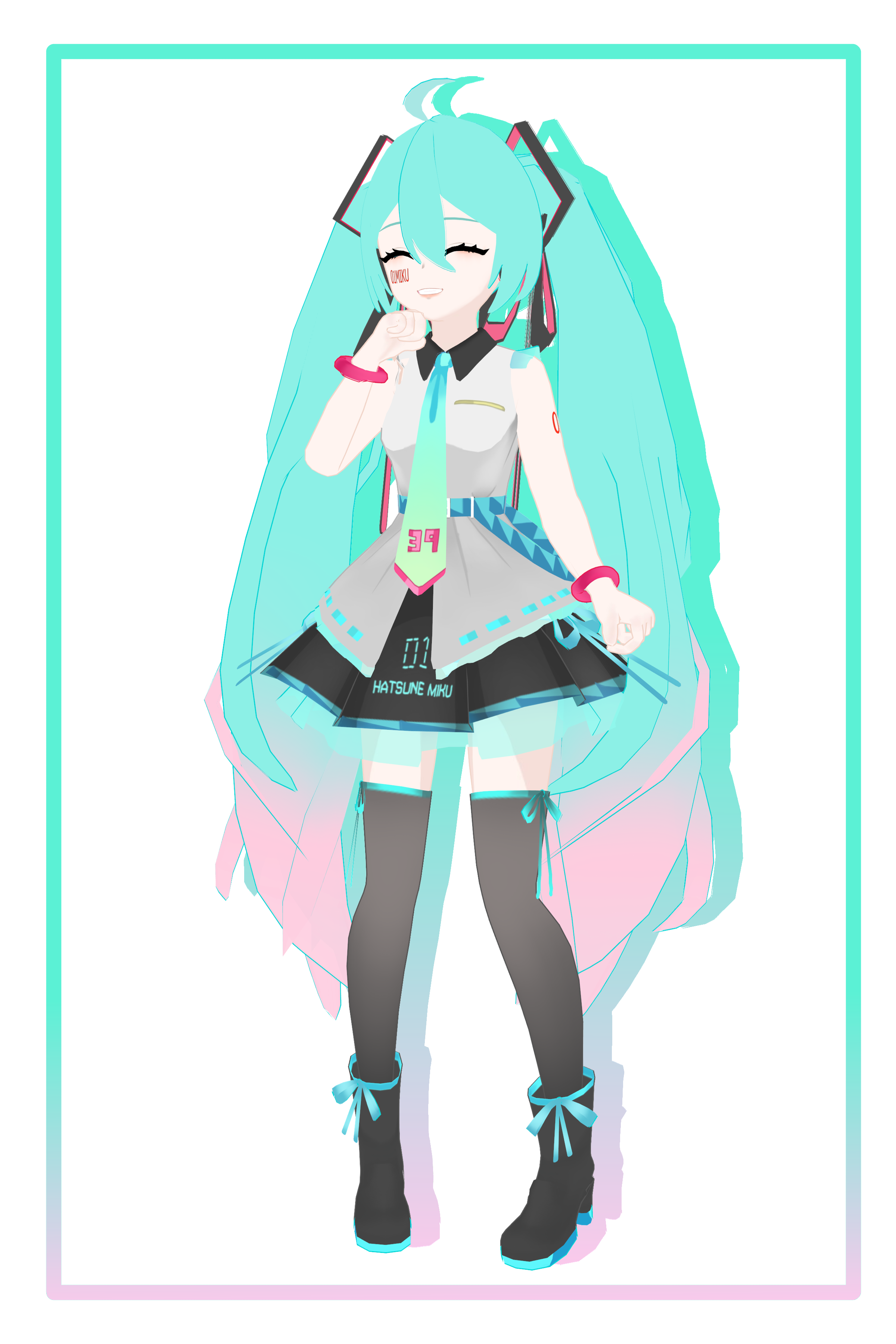 MMD Hatsune Miku // 100 Watchers DL by LazyApricot on DeviantArt