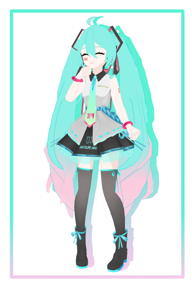MMD Hatsune Miku // 100 Watchers DL by LazyApricot on DeviantArt