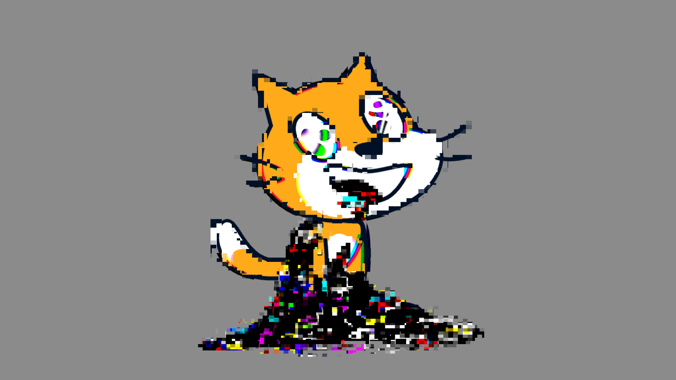 Corrtuped scratch cat by Avliondaidan on DeviantArt