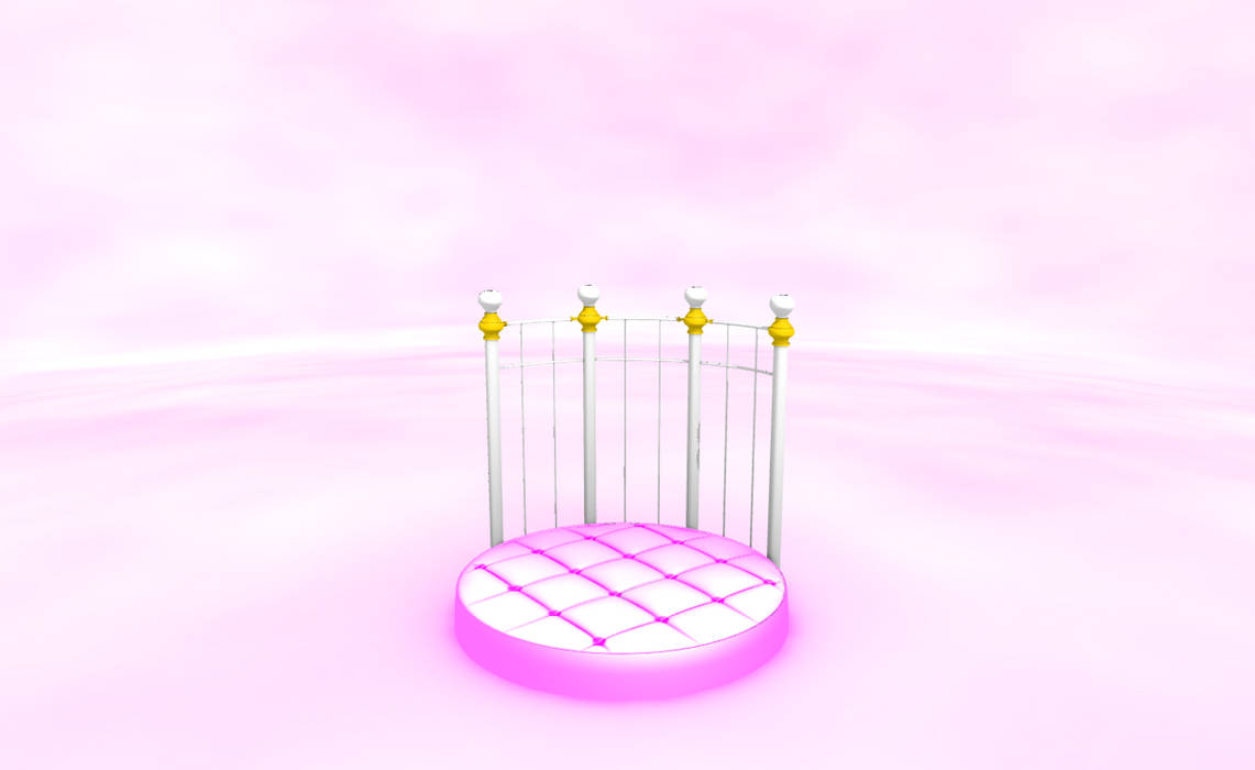 MMD Cute pink round bed stage by amiamy111 on DeviantArt