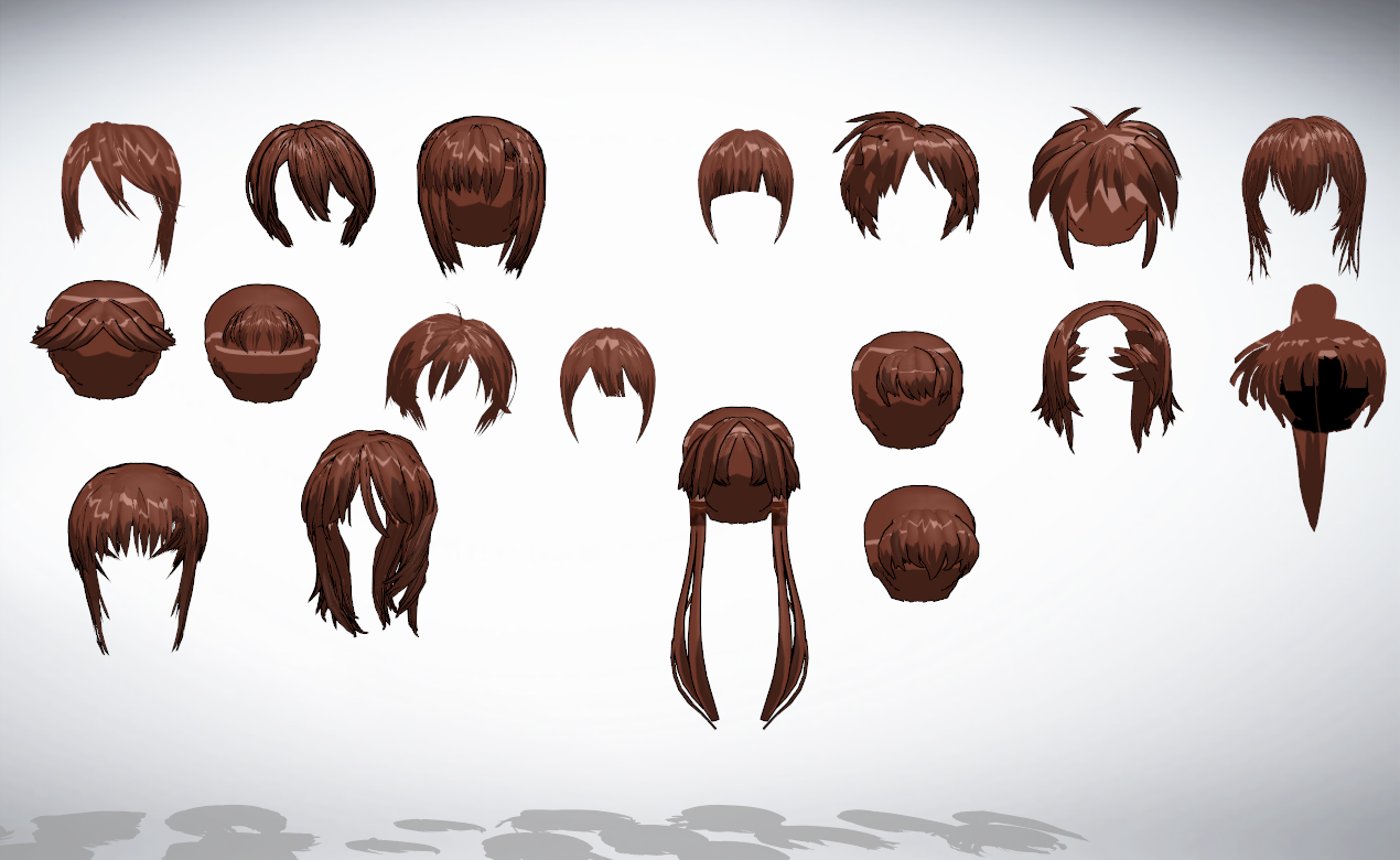 MMD Front hair pack 04 57-74 of 50+ by amiamy111 on DeviantArt