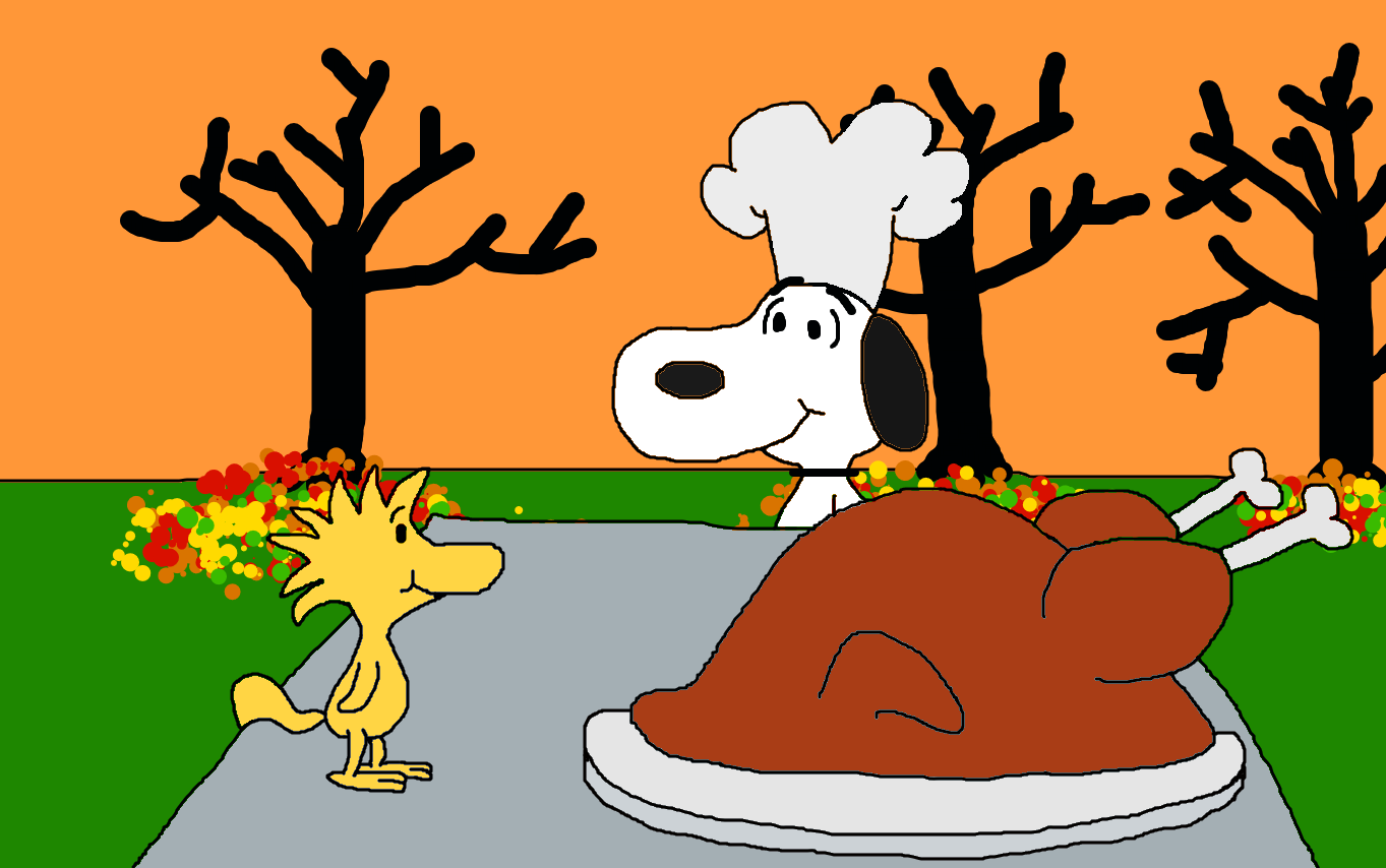 Snoopy and Woodstock's Thanksgiving Feast by the-acorn-bunch on DeviantArt