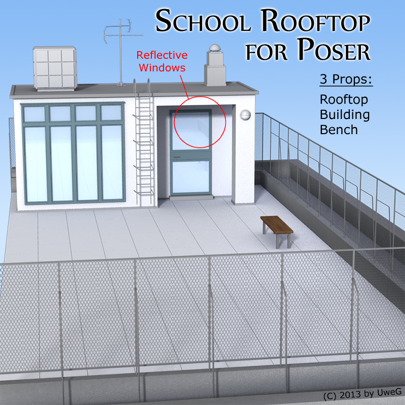 Freebie: School Rooftop For Poser by UweG on DeviantArt