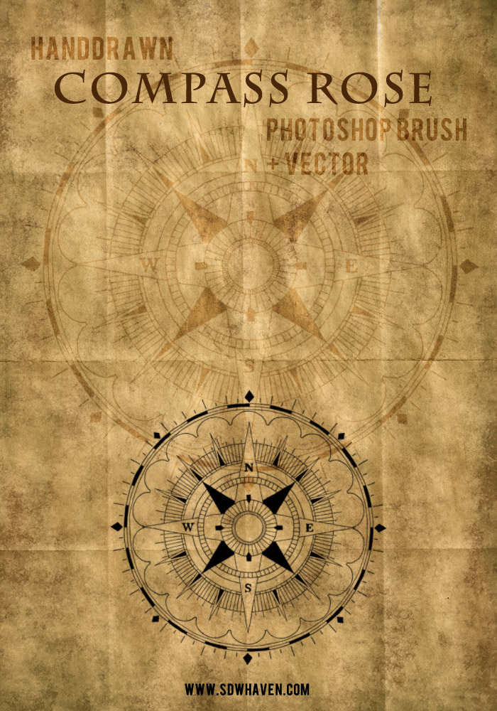 SDWHaven Hand Drawn Compass Rose Photoshop Brush by sdwhaven on DeviantArt