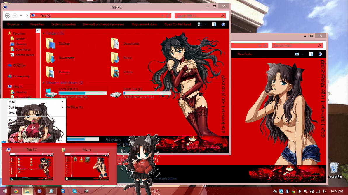 Tohsaka Rin Win 8/8.1 theme _By_Ravenning by rusab1234 on DeviantArt