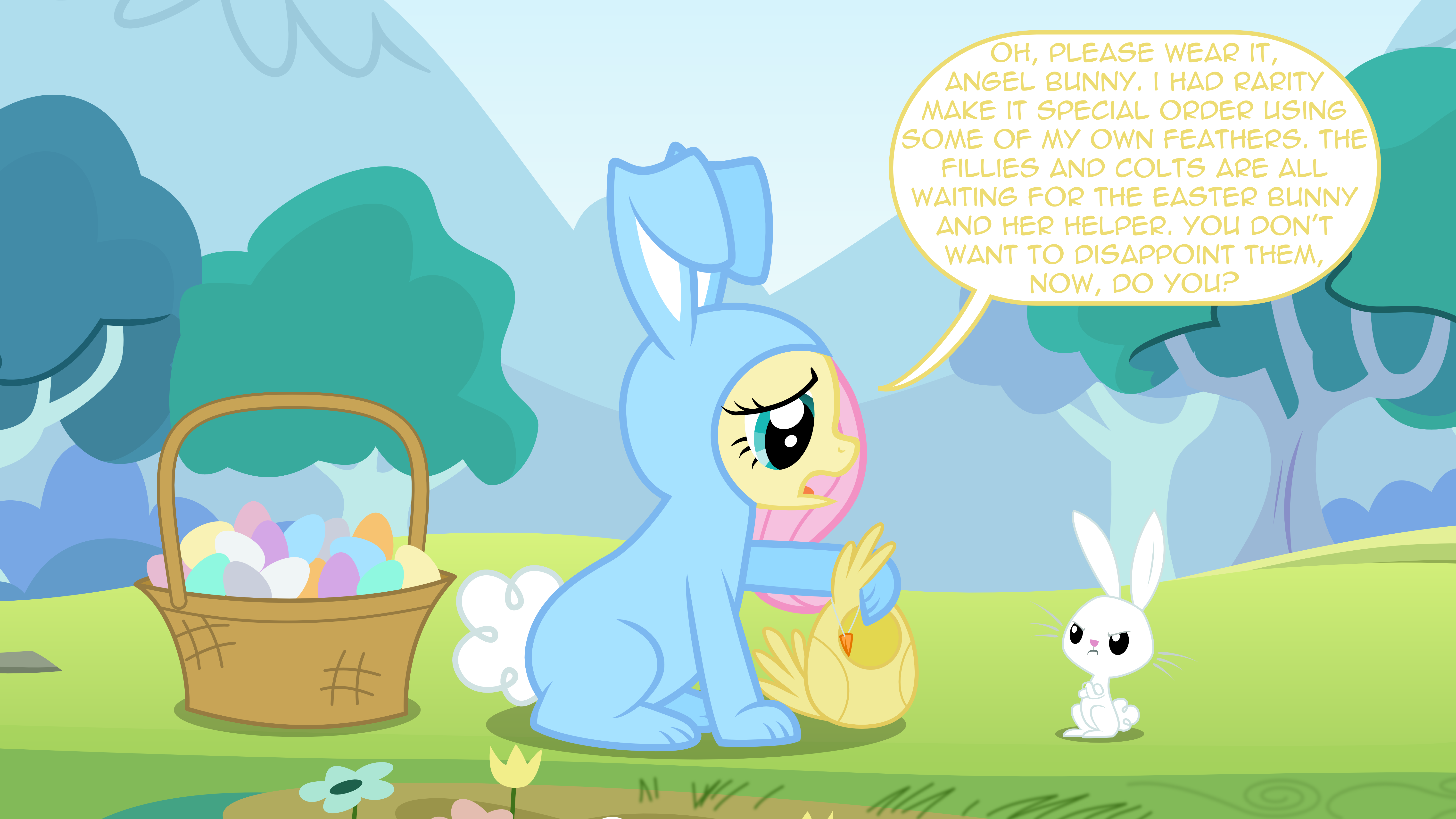 Easter Special - Bunnershy and Angel Chicky? by mandydax on DeviantArt