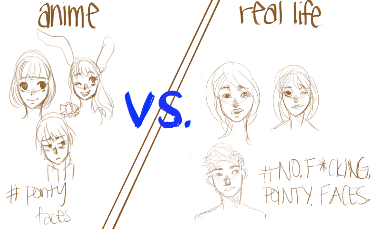 Anime Vs Real Life: Episode 2- faces by hpfreak25 on DeviantArt