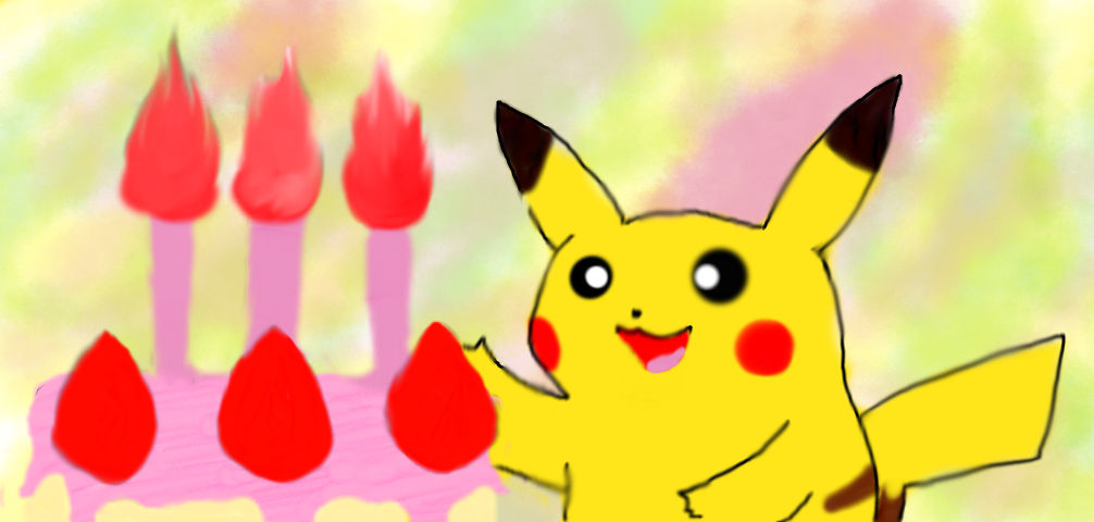 Birthday Pikachu by MeadeArt on DeviantArt