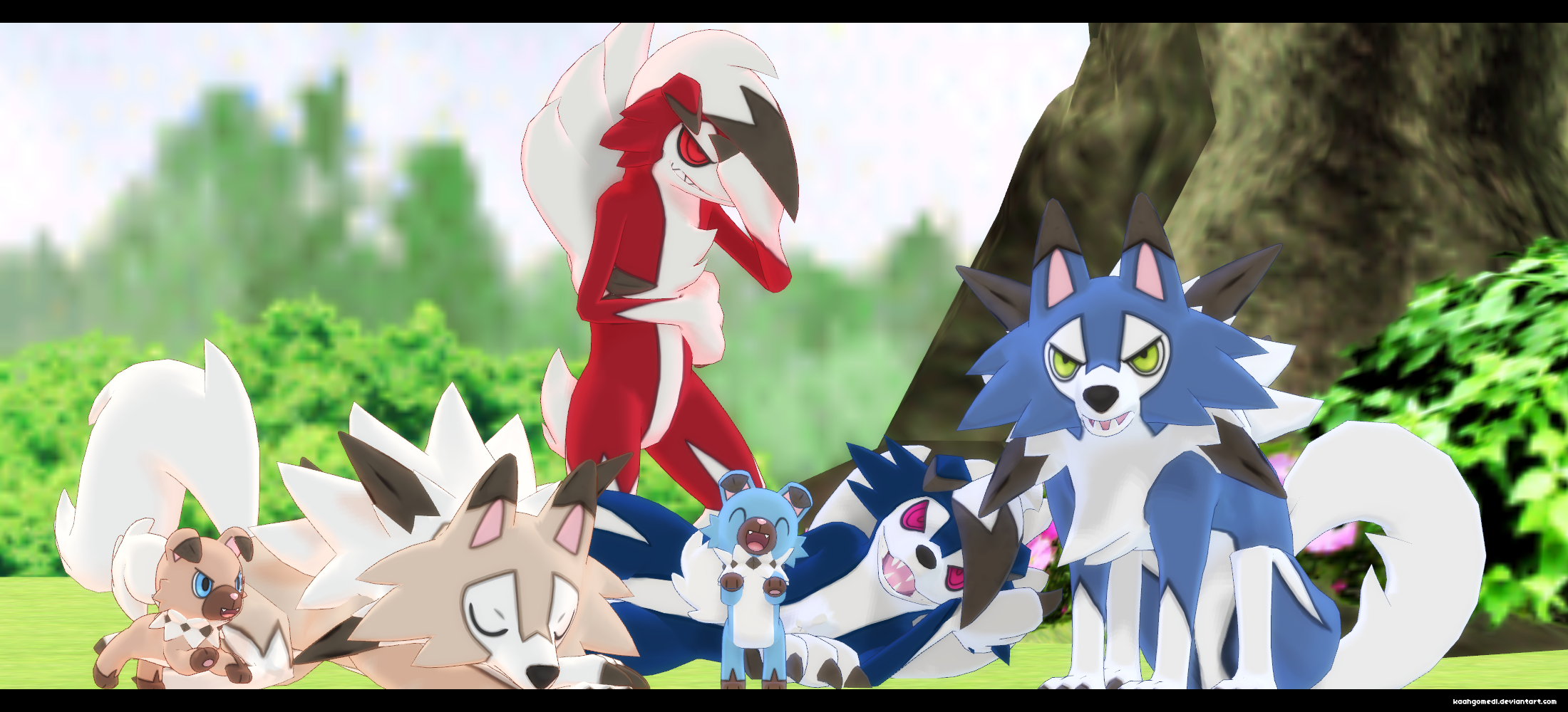 MMD Sun and Moon: Lycanroc and Rockruff by kaahgomedl on DeviantArt