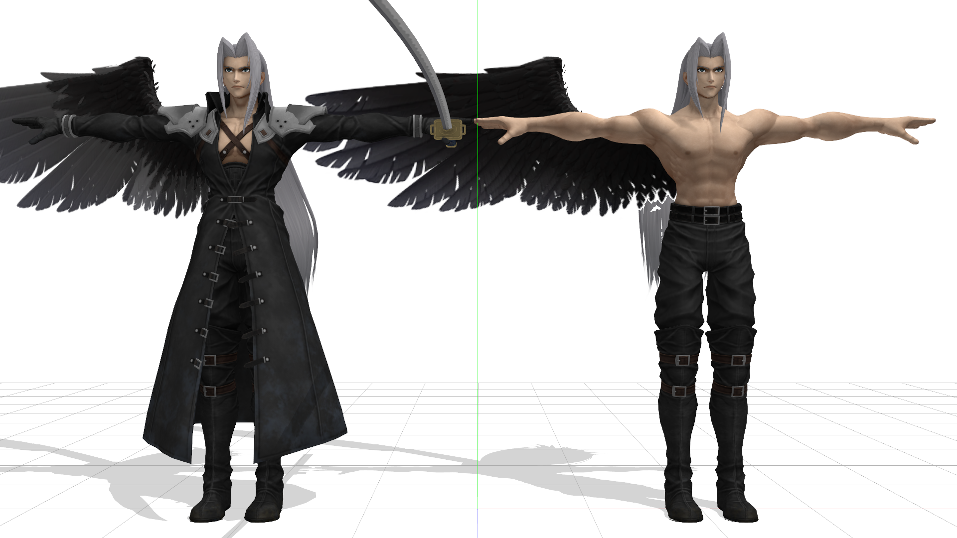 SSBUSephiroth for MMD (UNRIGGED) by JerisEnigma on DeviantArt