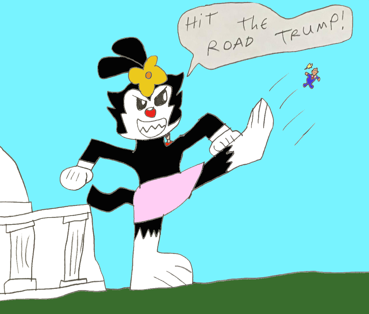 Giantess Dot Kicks Trump Out by SuperSaiyanPlusUltra on DeviantArt