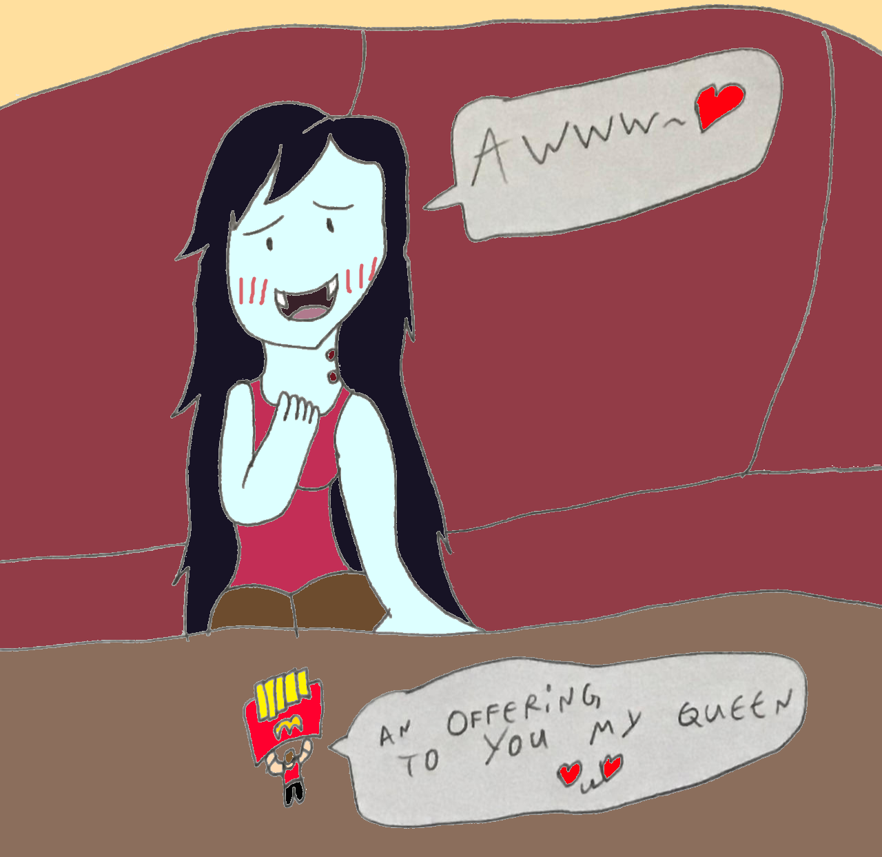 Offering Fries To The Giantess Vampire Queen by SuperSaiyanPlusUltra on ...