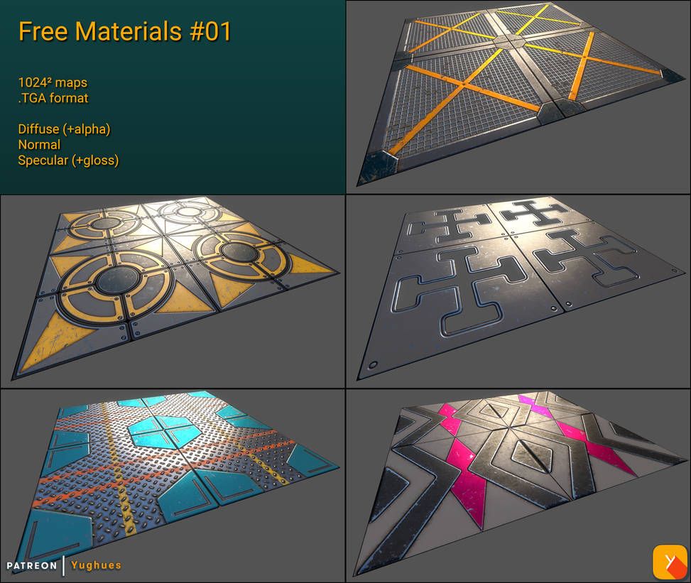 Free Materials Pack #01 Redux by Yughues on DeviantArt