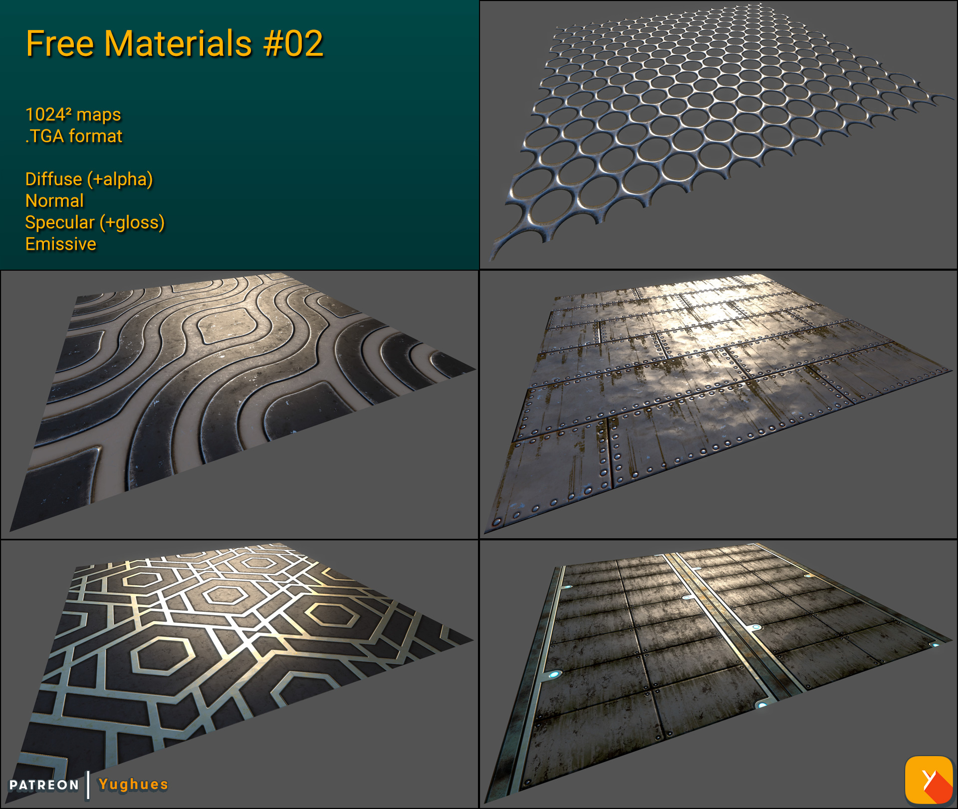Free Materials Pack #02 Redux by Yughues on DeviantArt