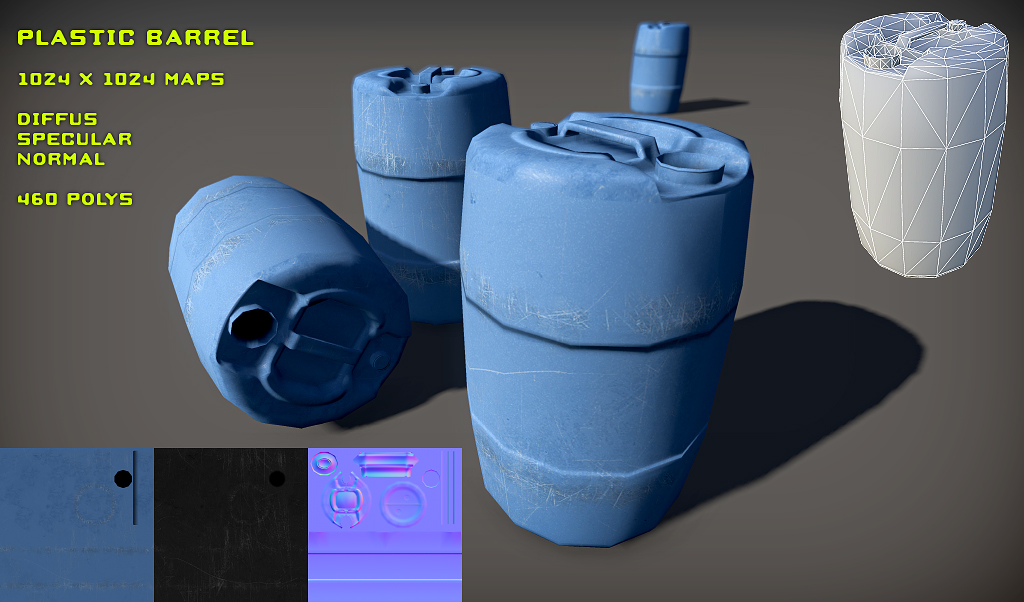 Free Plastic Barrel pack by Yughues on DeviantArt