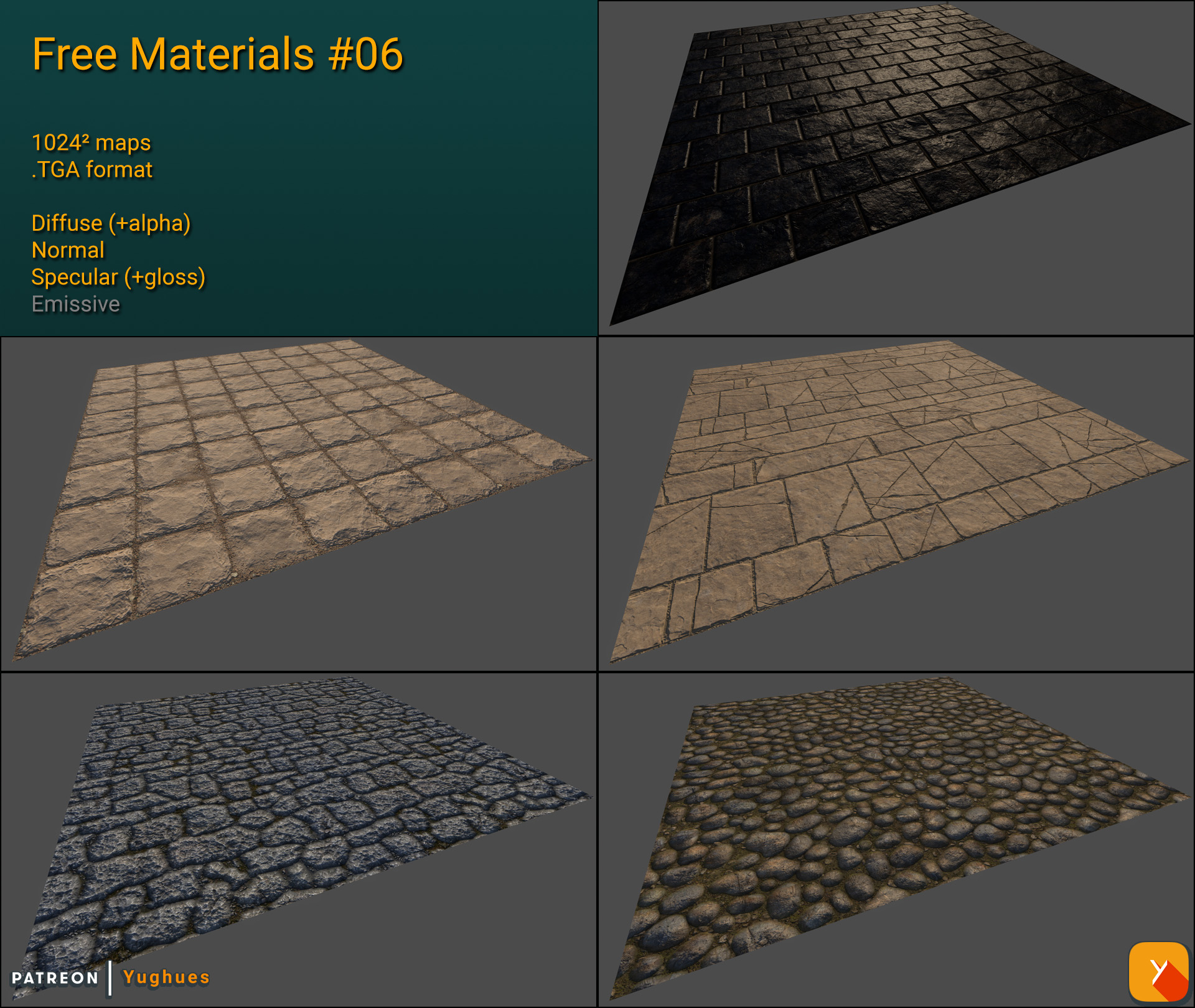 Free Materials Pack #06 Redux by Yughues on DeviantArt