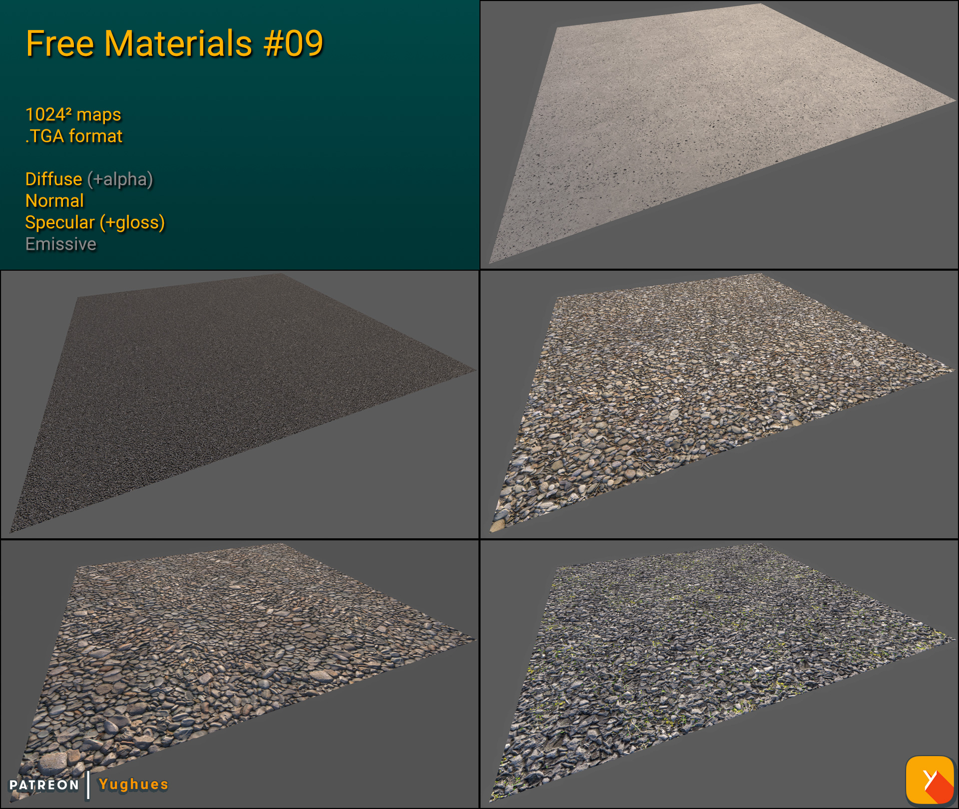 Free Materials Pack #09 Redux by Yughues on DeviantArt