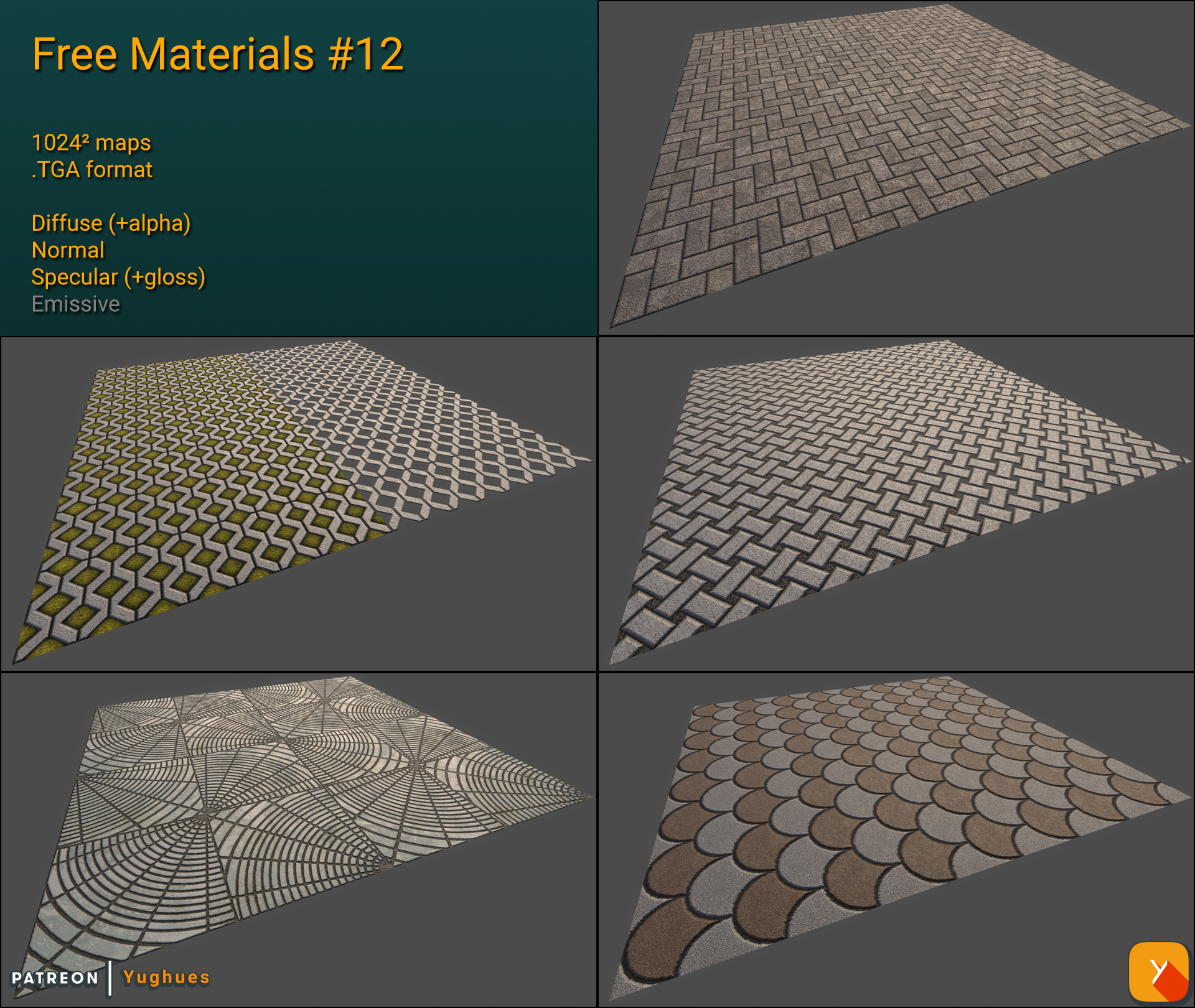 Free Materials Pack #12 Redux by Yughues on DeviantArt