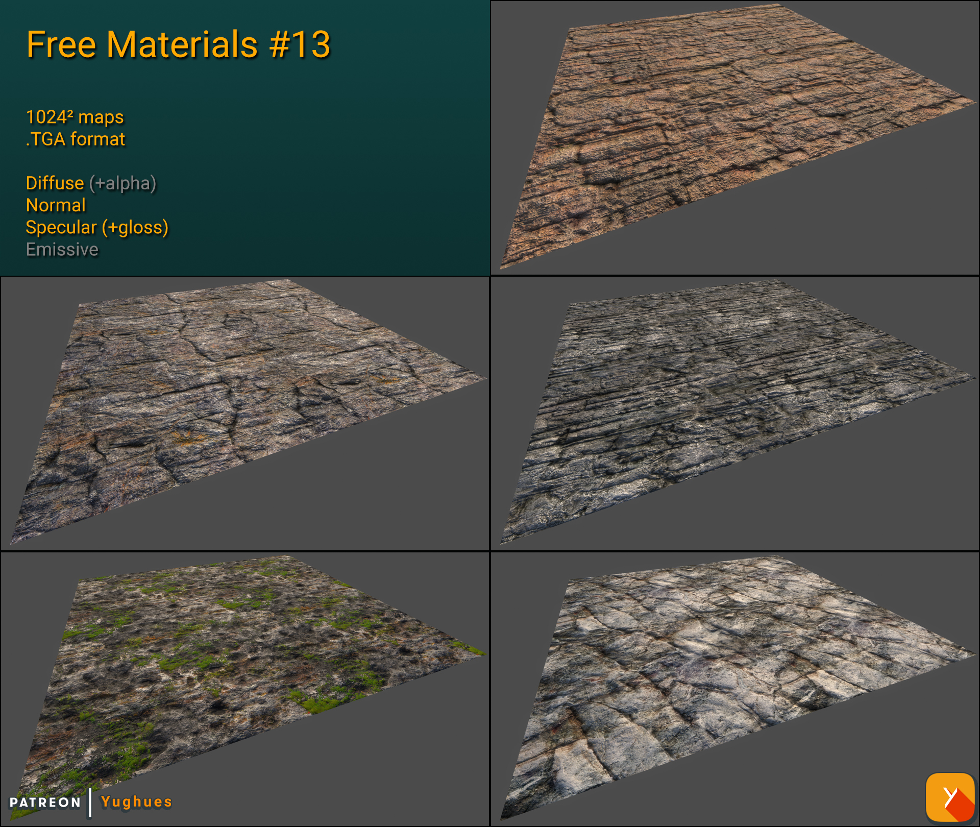 Free Materials Pack #13 Redux by Yughues on DeviantArt