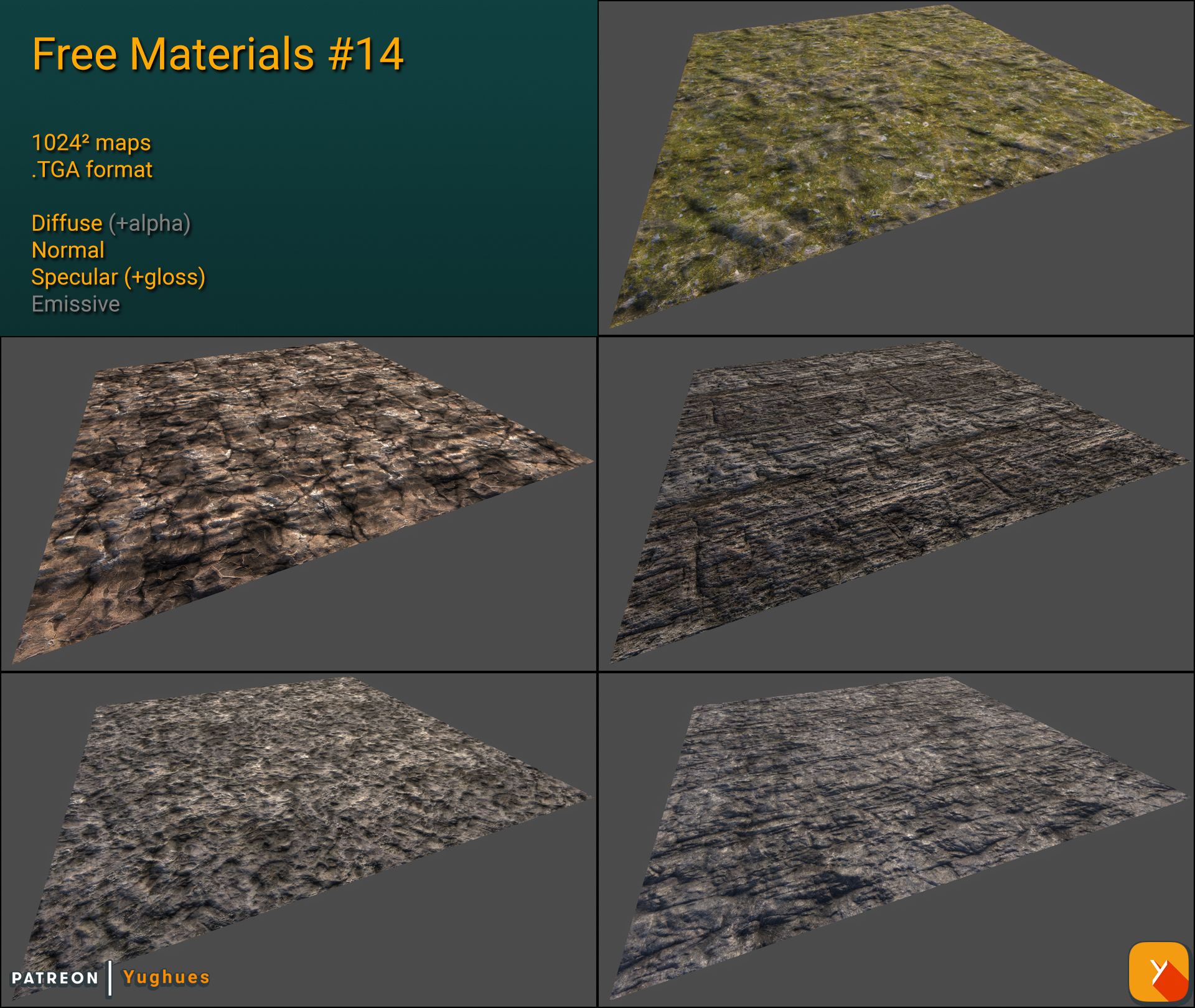 Free Materials Pack #14 Redux by Yughues on DeviantArt
