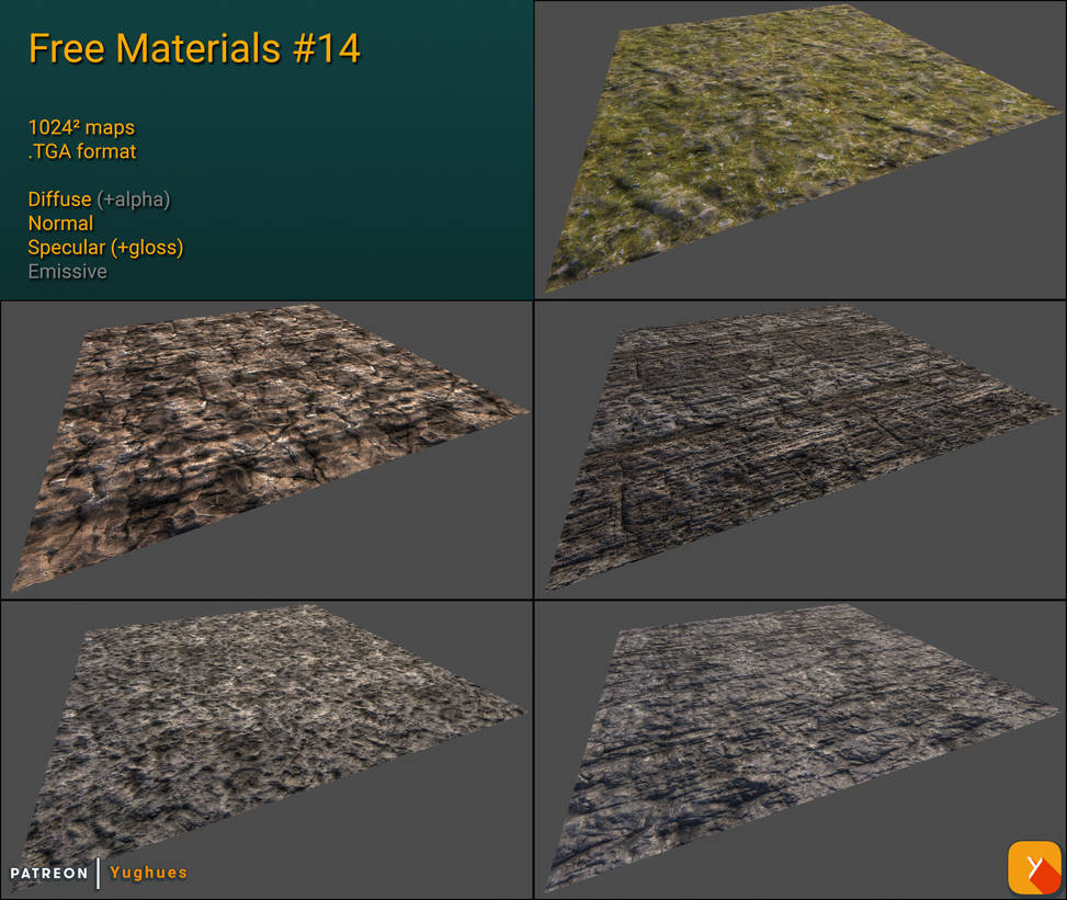 Free Materials Pack #14 Redux by Yughues on DeviantArt