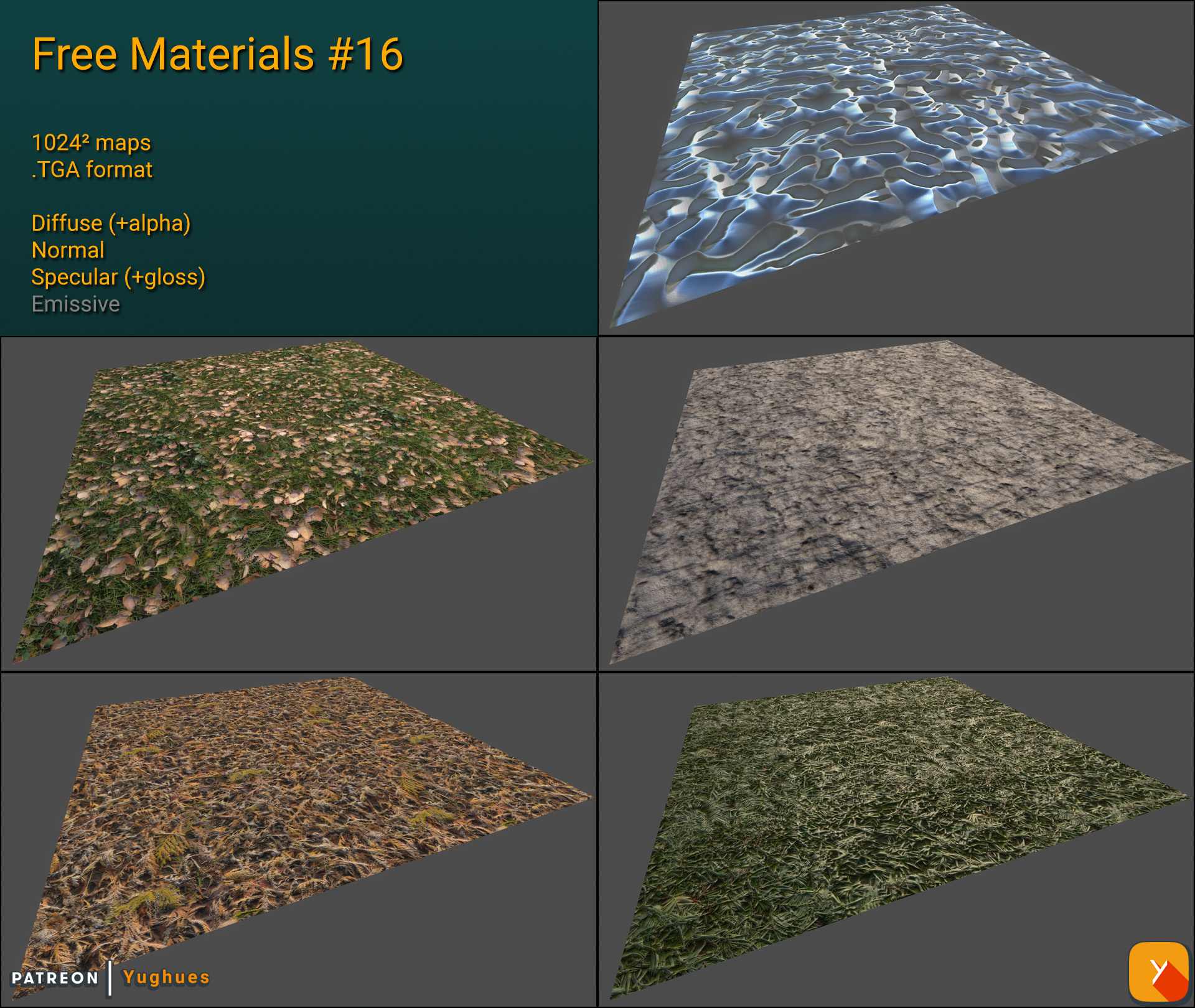 Free Materials Pack #16 Redux by Yughues on DeviantArt